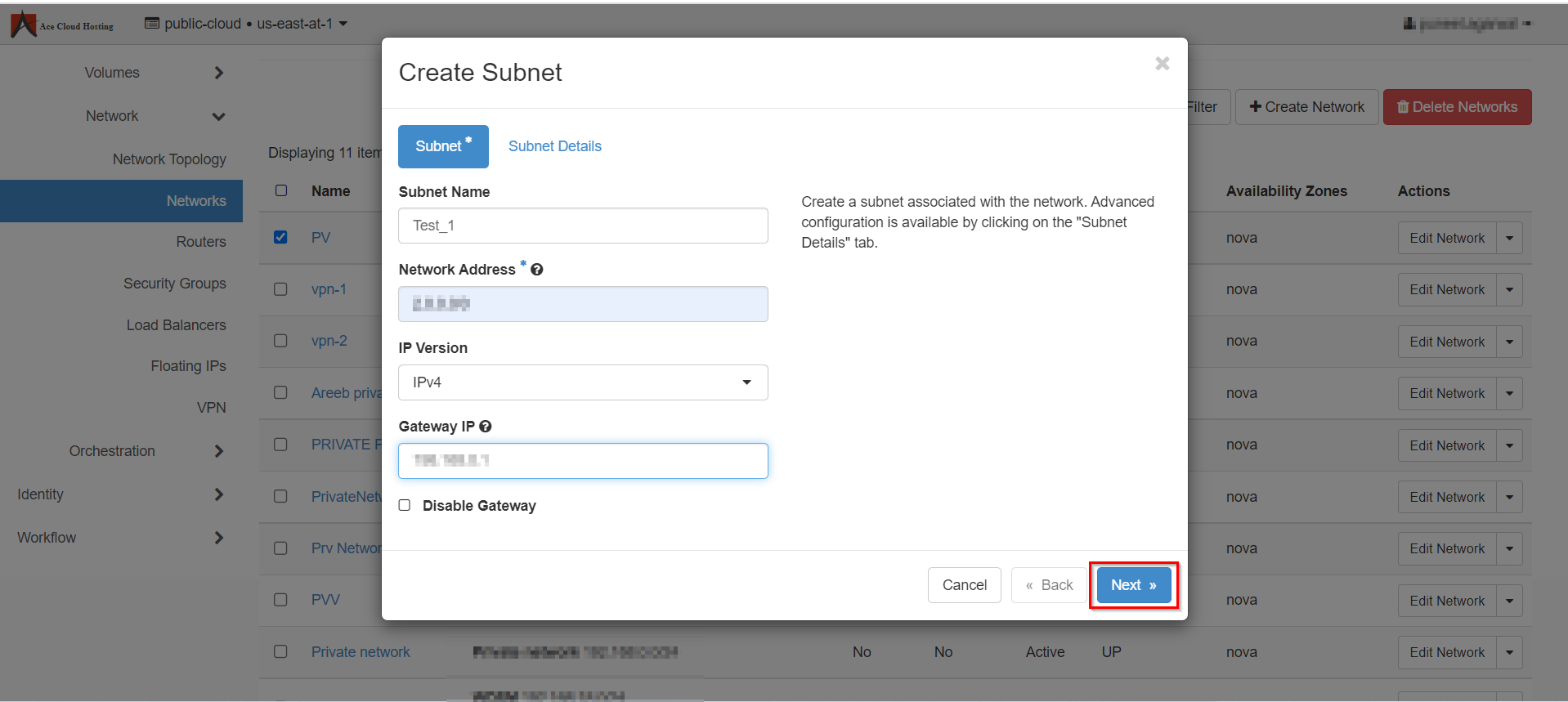 How To Add A Subnet To A Existing Private Network Real Time Cloud