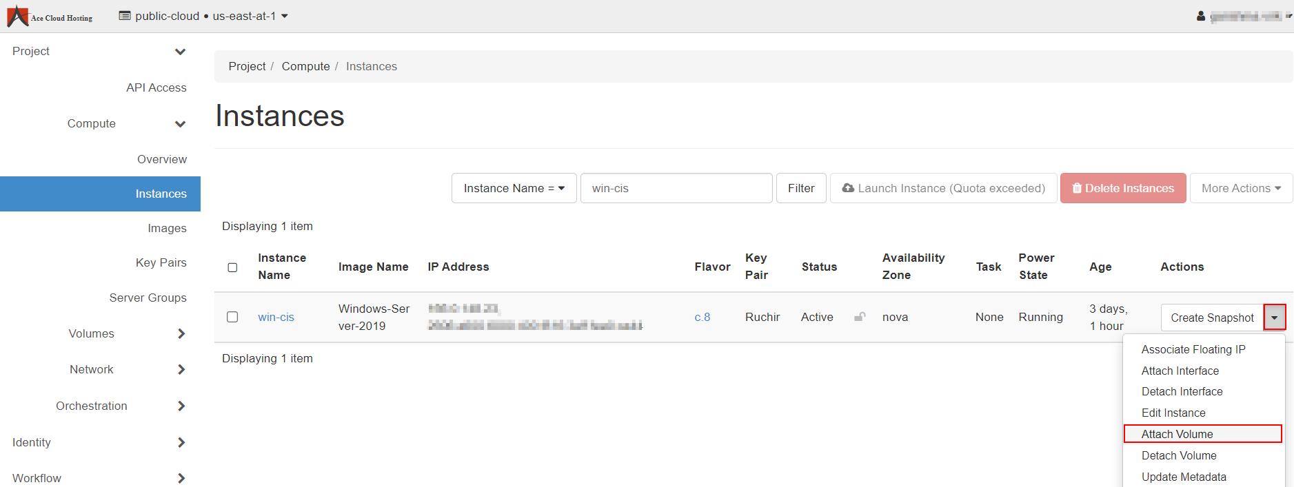 How to make your Block Storage volume available for use on Windows? - Real Time Cloud Services LLC