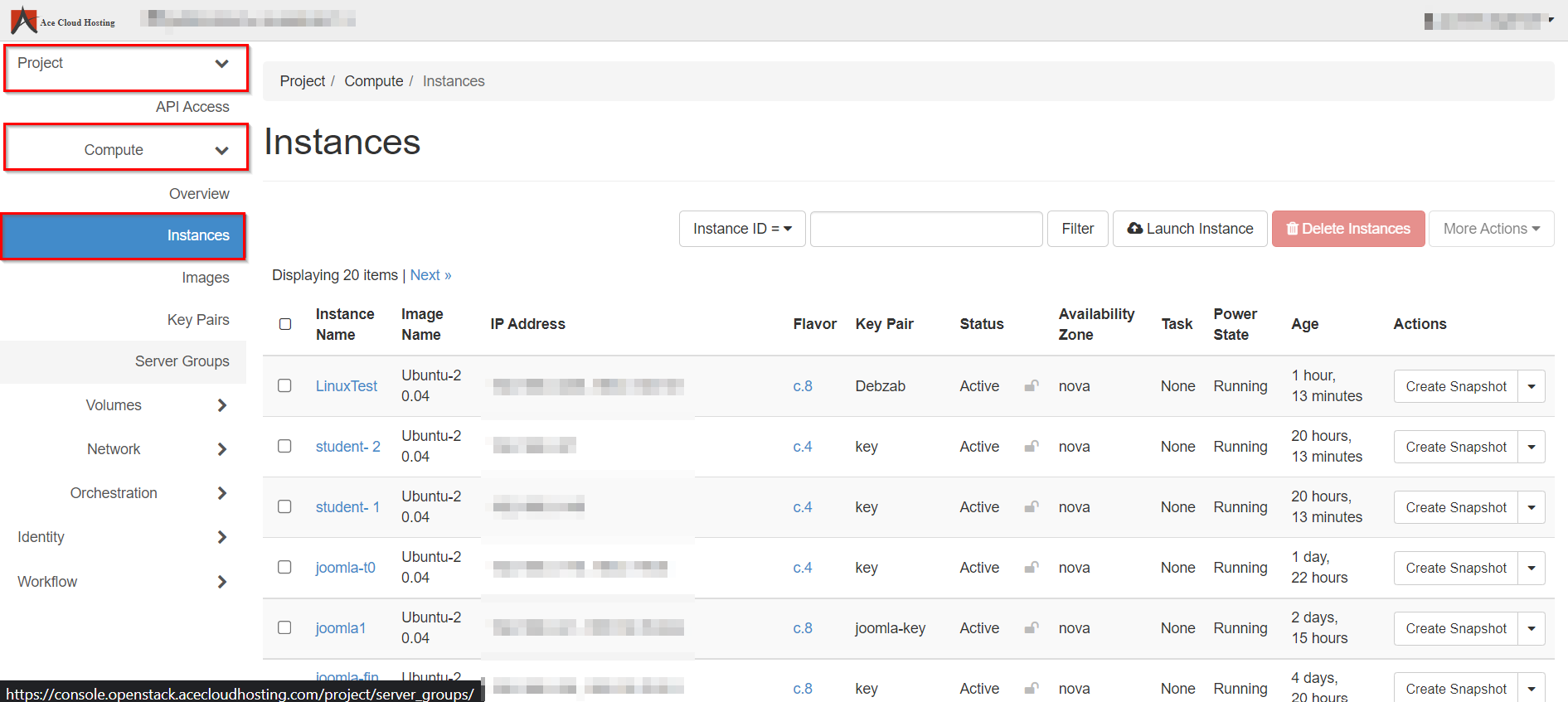Where Can I See The Action Log For My Instance Real Time Cloud