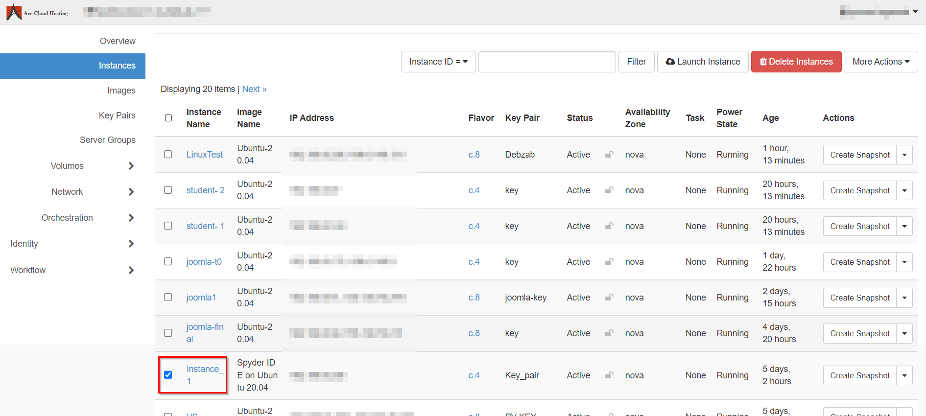 Where Can I See The Action Log For My Instance Real Time Cloud