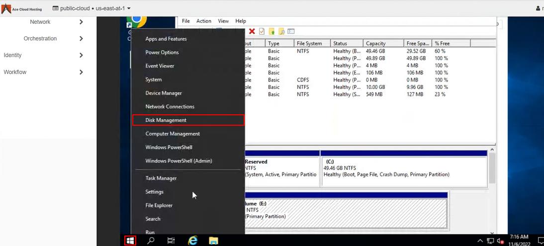 How To Make Your Block Storage Volume Available For Use On Windows Real Time Cloud Services Llc